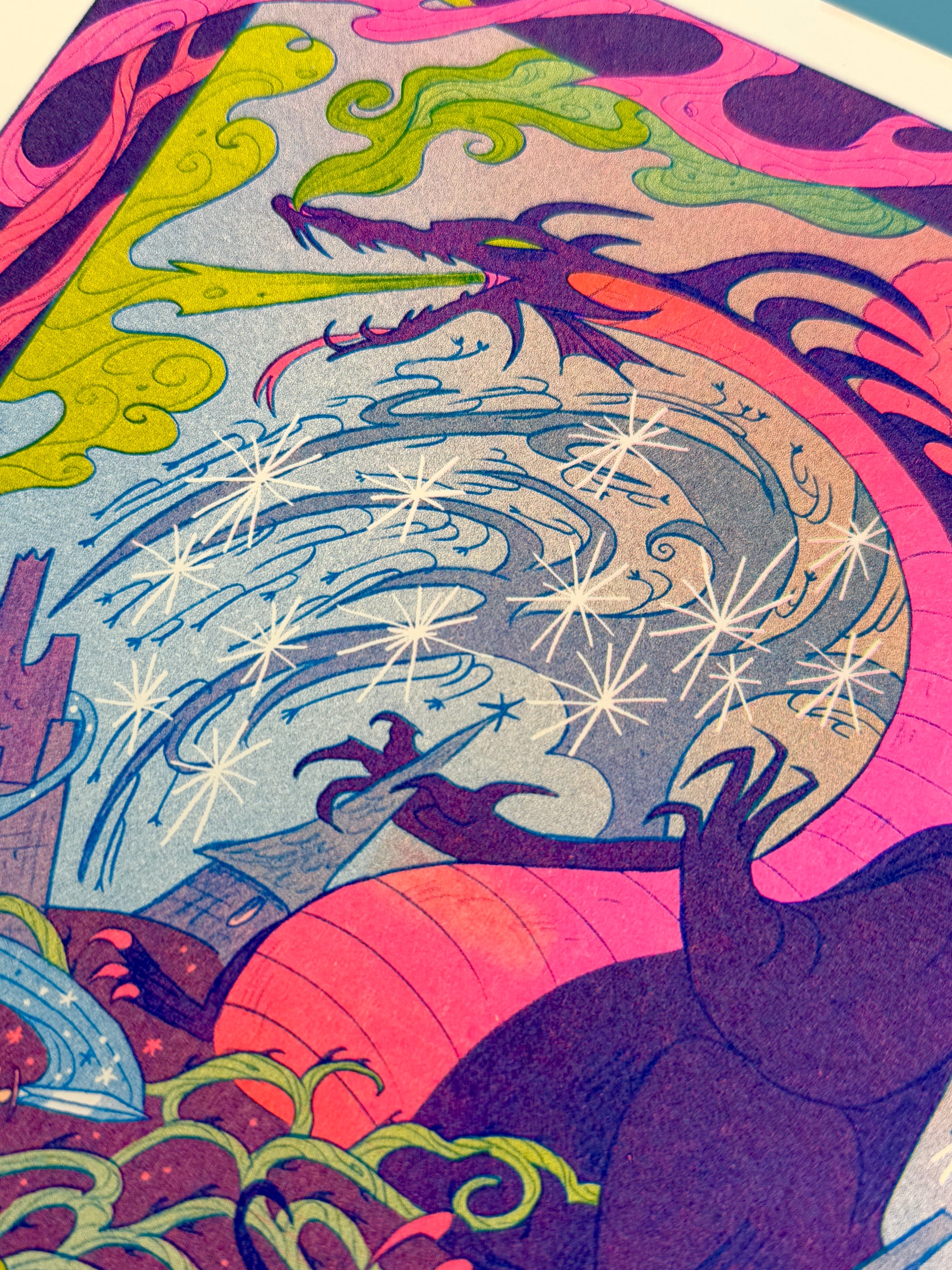 Sleeping Beauty Large Riso Print ~ Fateful Prophecy – natalie andrewson