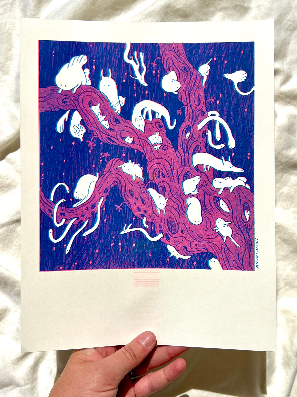 Midnight Tree Riso Print – natalie andrewson