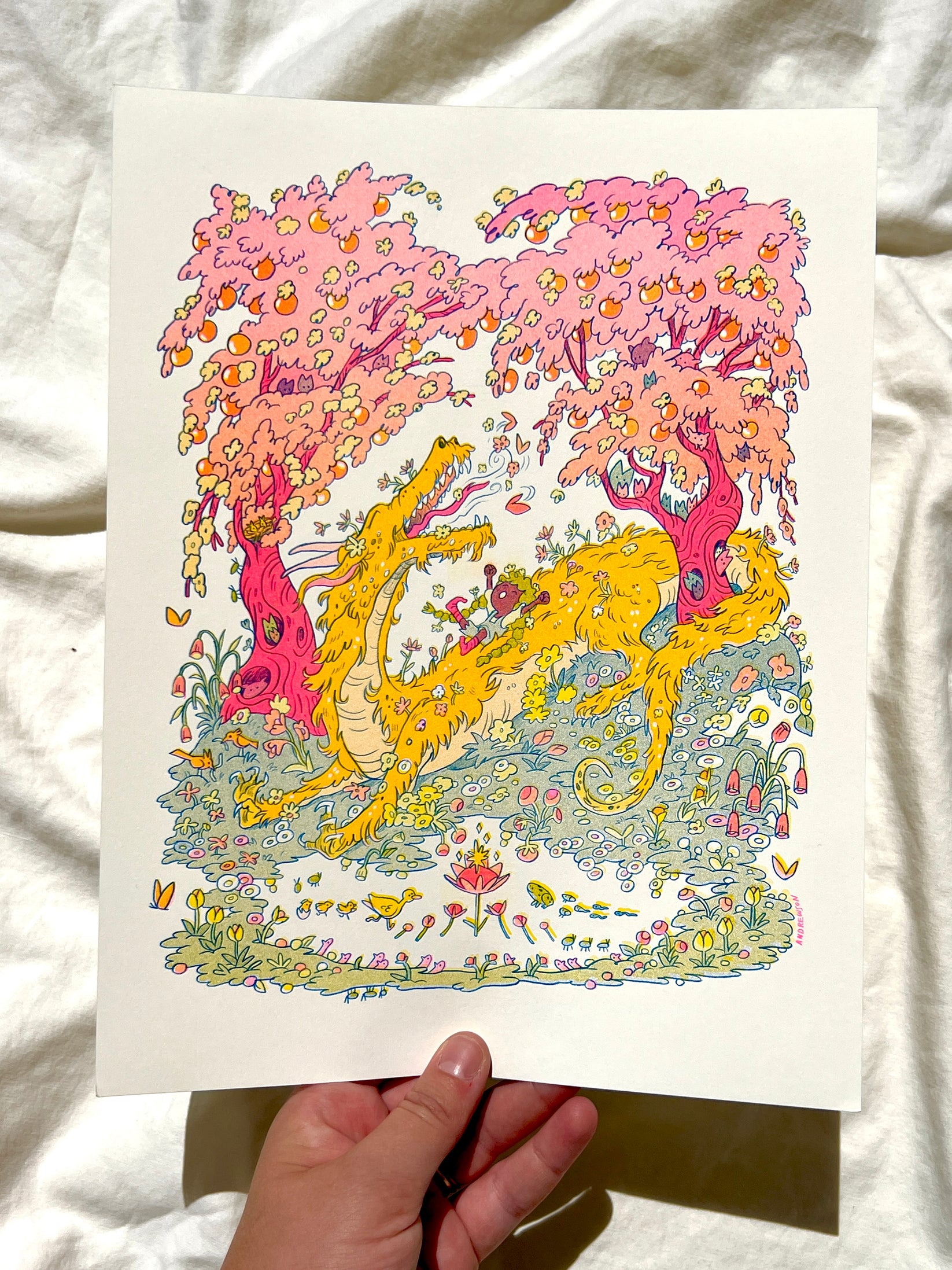Spring Dragon Riso Print – natalie andrewson