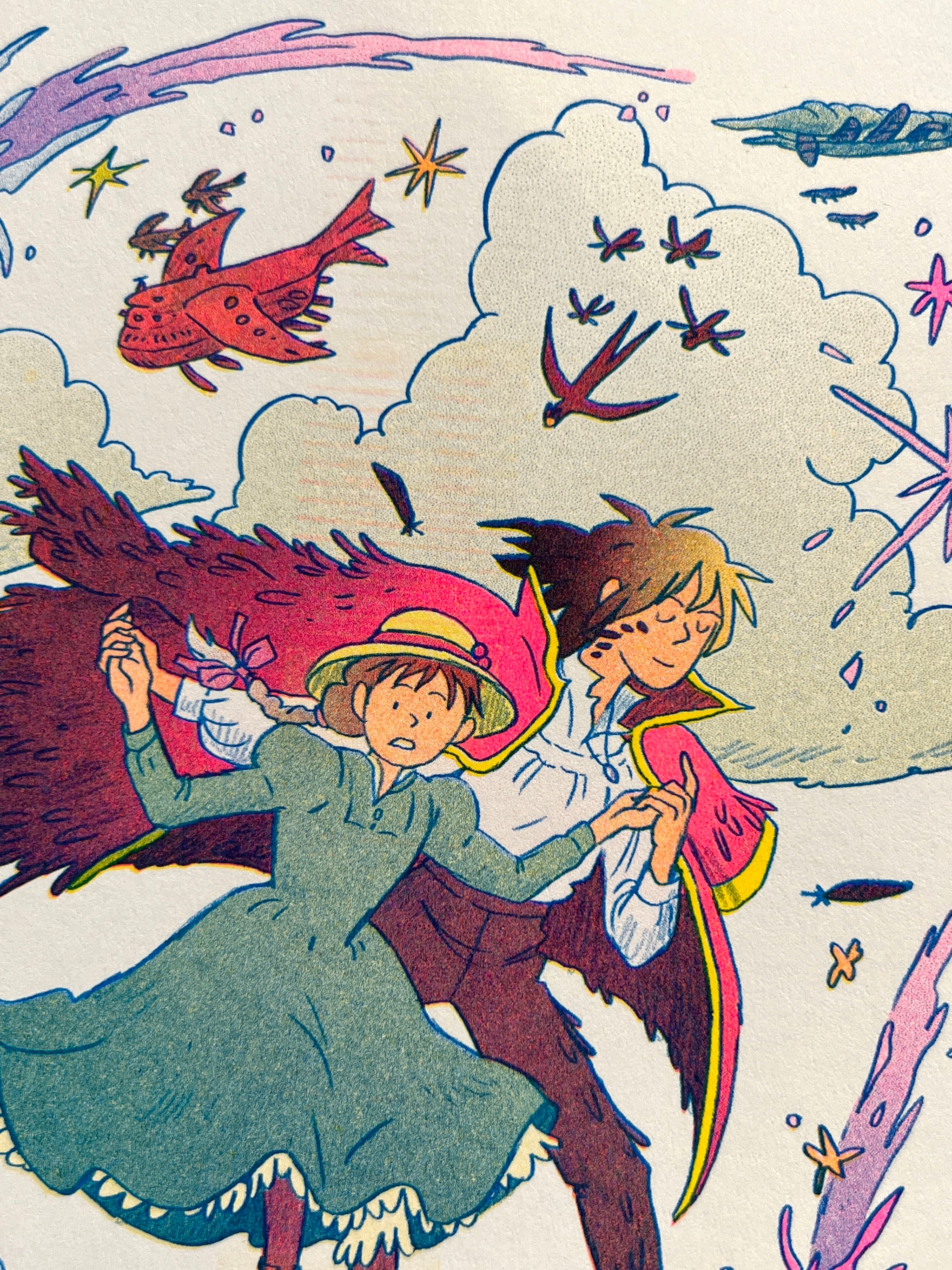 Howl's Moving Castle Small Riso Print – natalie andrewson