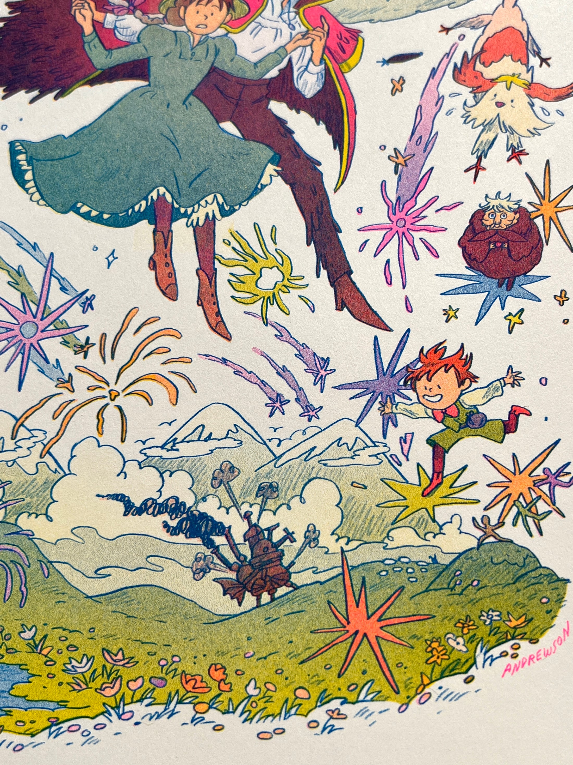 Howl's Moving Castle Small Riso Print – natalie andrewson