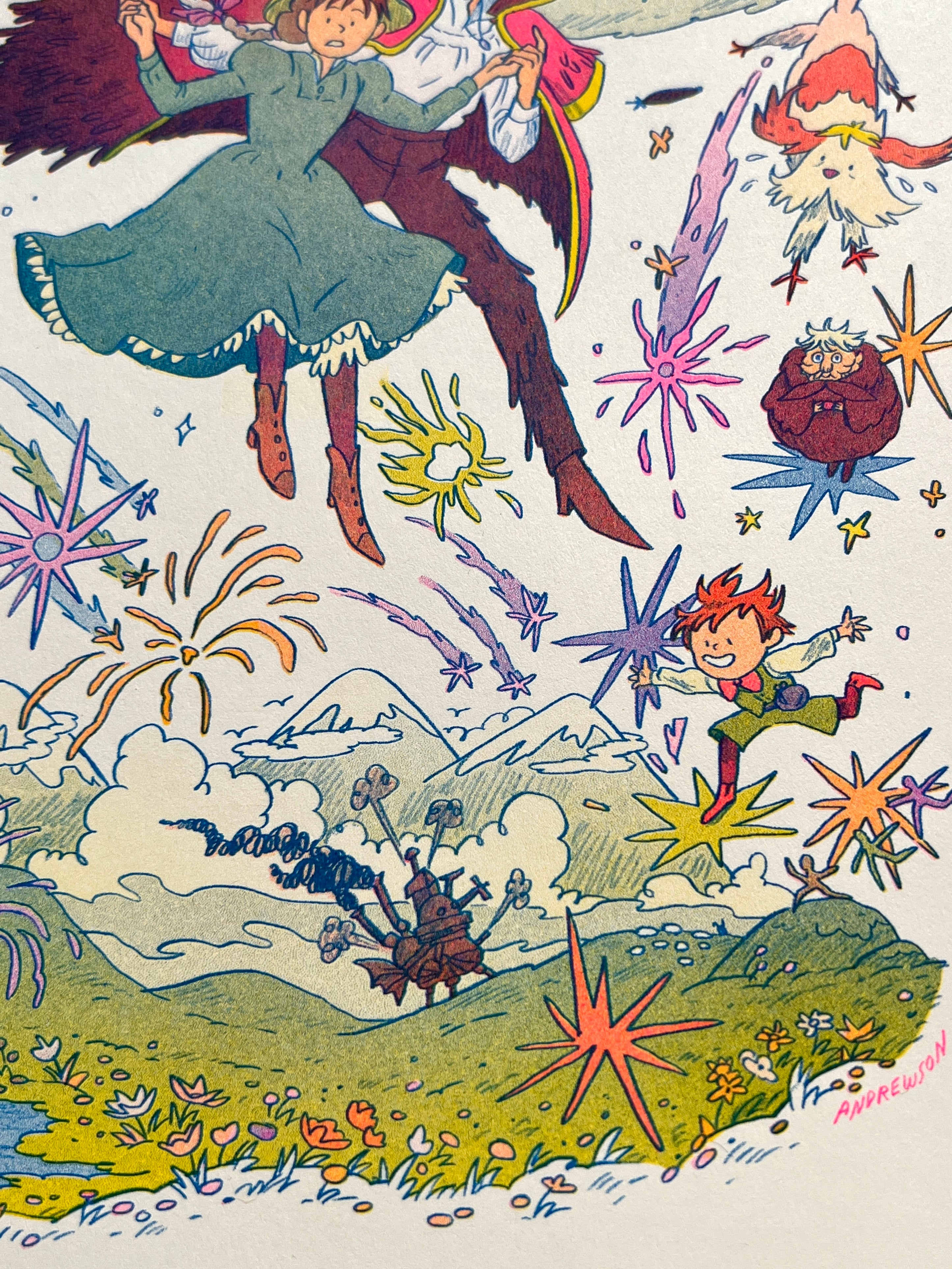 Howl's Moving Castle Small Riso Print – natalie andrewson