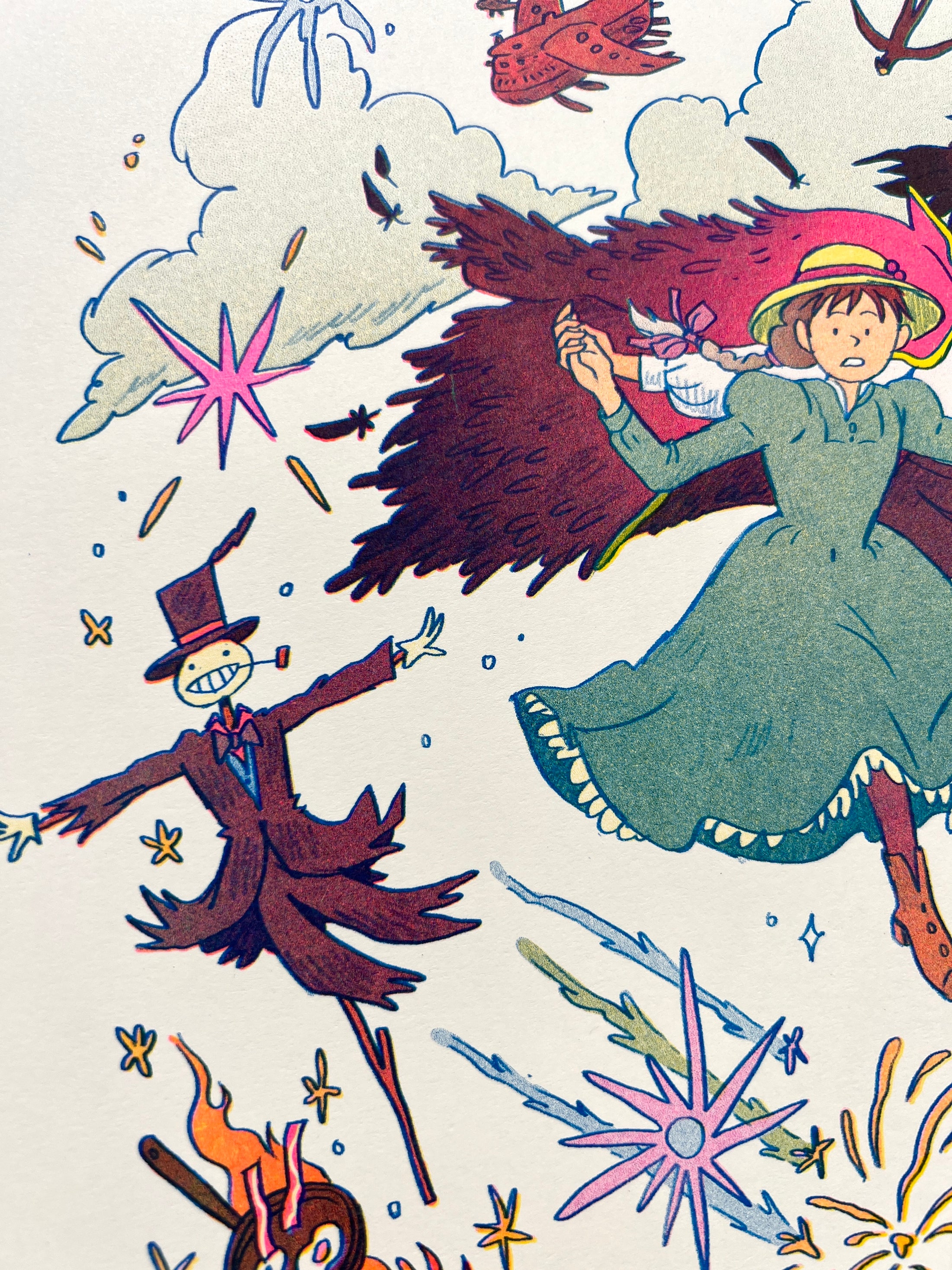 Howl's Moving Castle Large Riso Print – natalie andrewson