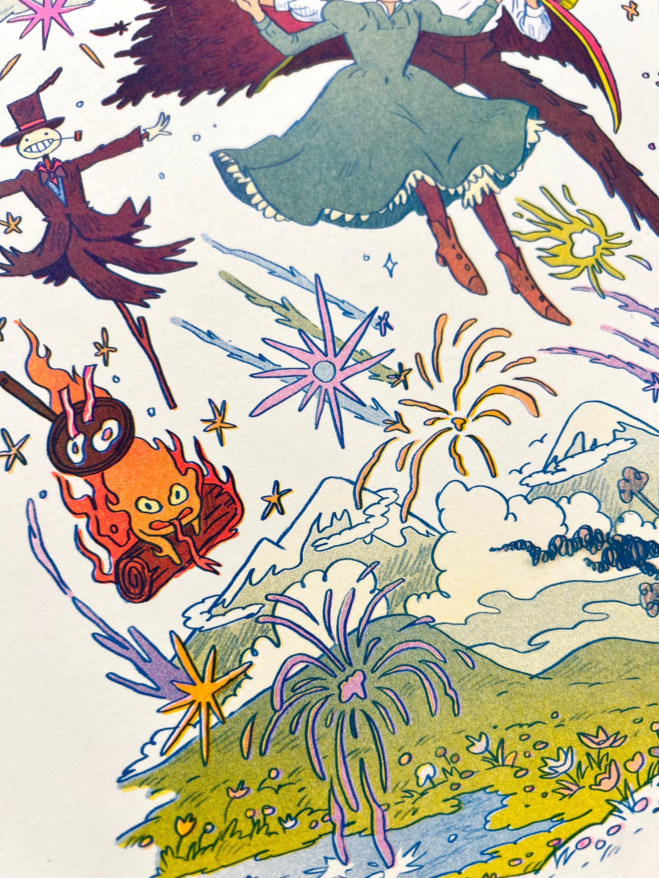 Howl's Moving Castle Large Riso Print – natalie andrewson