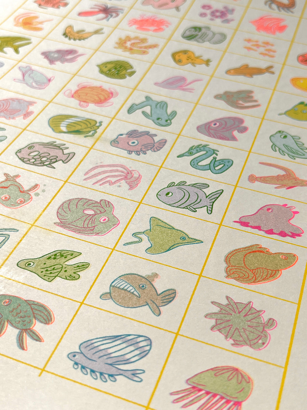 Fish Grid Large Riso Print – natalie andrewson