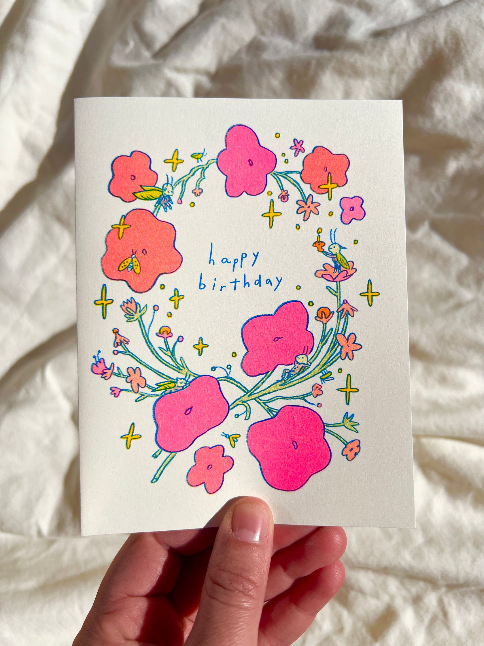 Happy Birthday - Little Bugs Riso Card – natalie andrewson